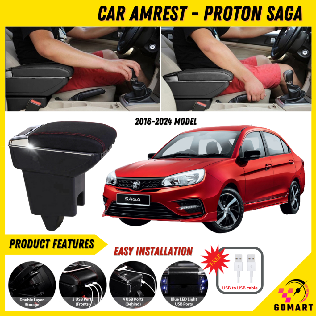 NEW PROTON SAGA USB Armrest Car Phone Charger Cup Holder Kotak Letak ...