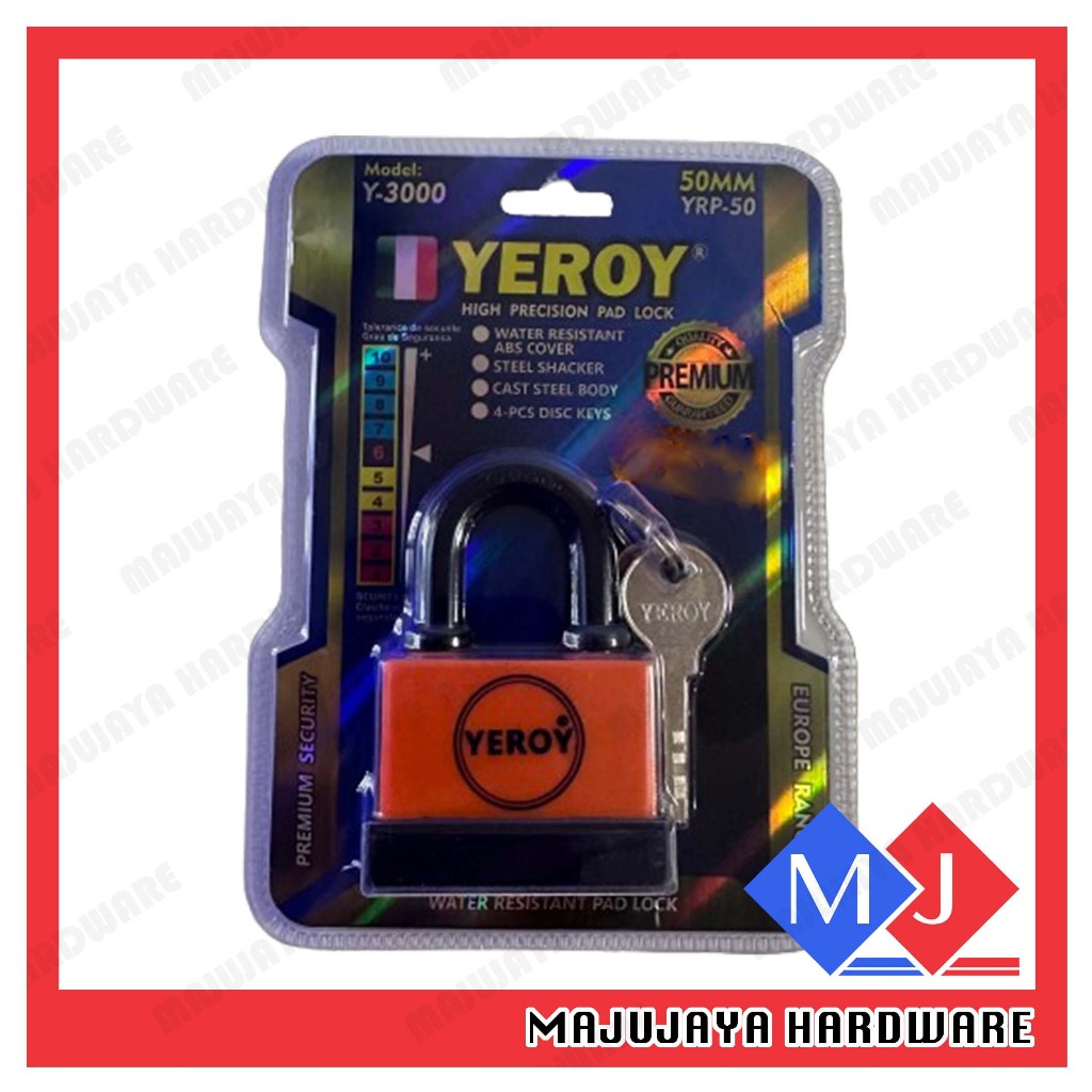 YEROY Padlock Weather Resistant Heavy Duty Plastic Coated Padlock Lock ...
