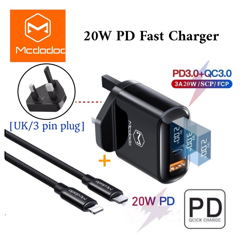 MCDODO CH-1301 20W Fast Charger / PD + QC Super Fast Quick Charging ...