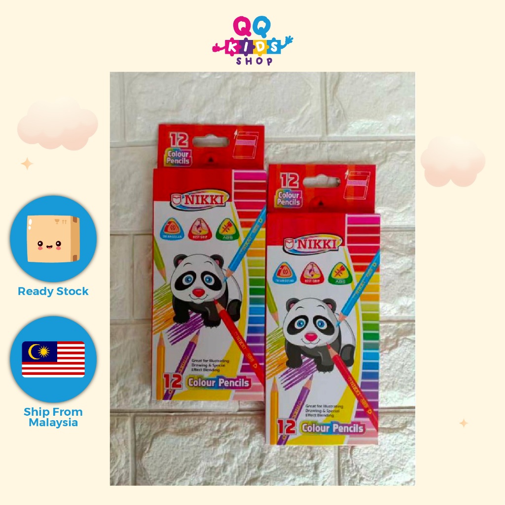 Nikki Colour Pencil 12L Pensil Warna School Supplies | Shopee Malaysia