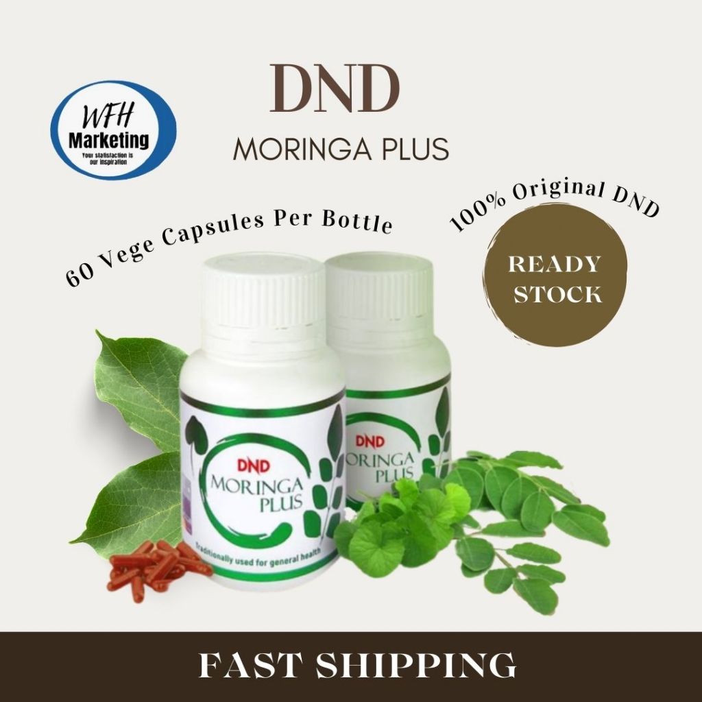 DND 100% ORIGINAL MORINGA PLUS - 60 VEGE CAPSULE PER BOTTLE | Shopee ...