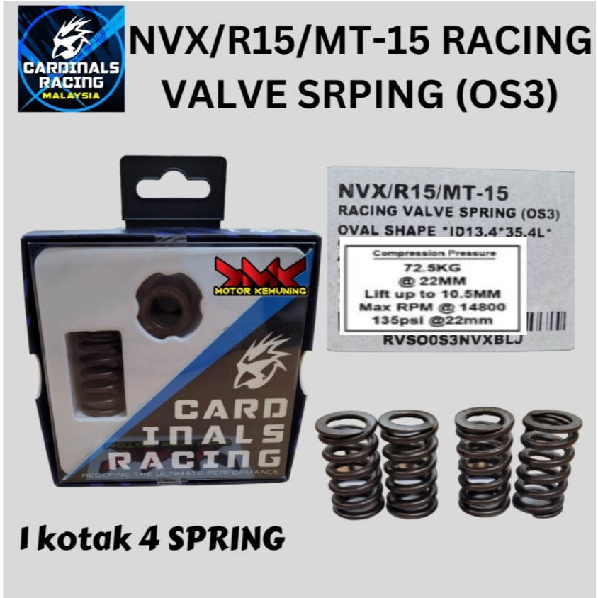 CARDINALS RACING SRL115 FI NVX R15 MT15 Y16 VALVE SPRING OVAL OS3 CP ...