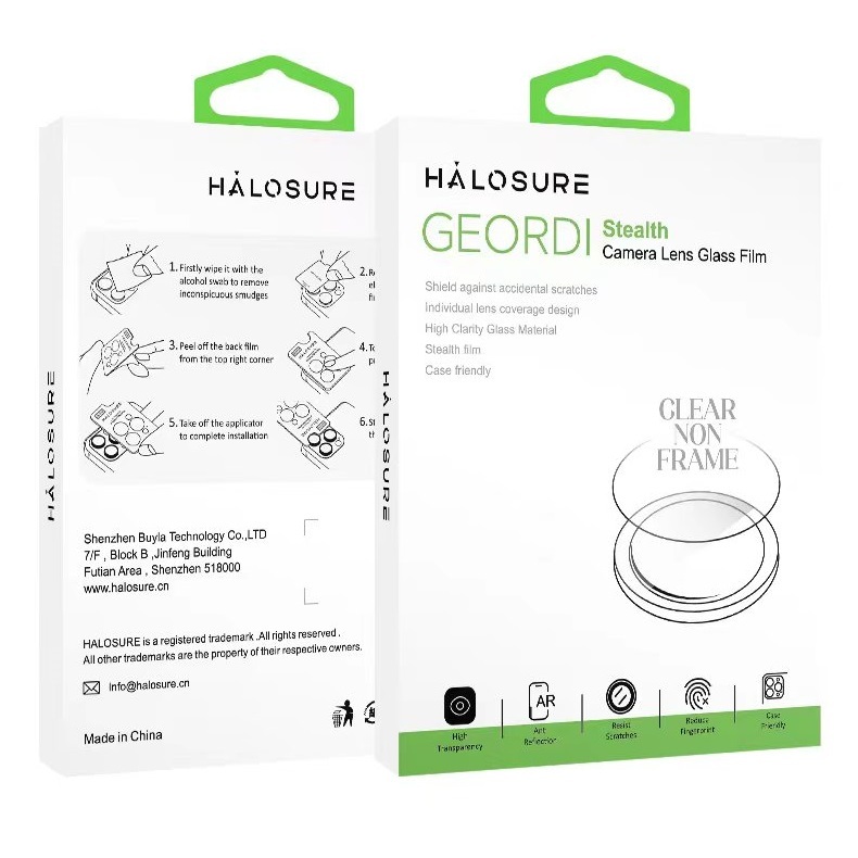 HALOSURE Geordi Stealth Camera lens Protection Glass Film (NON Frame ...