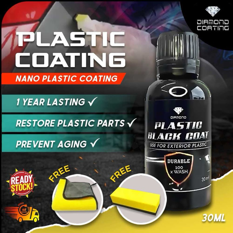 Diamond Coating💎PlasticBlack Coat💎PlasticCoating Nano Coating Pengilat ...