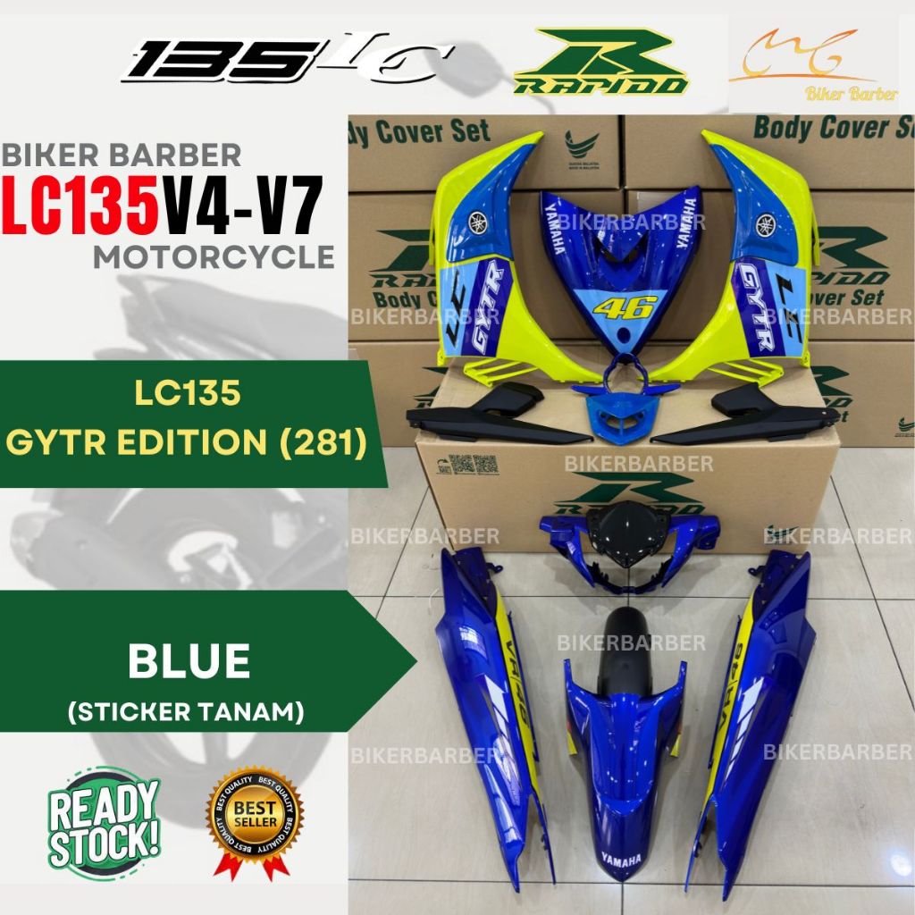 RAPIDO Coverset Yamaha Lc135 V4 V5 V6 V7 Gytr Edition (281) Blue Body ...