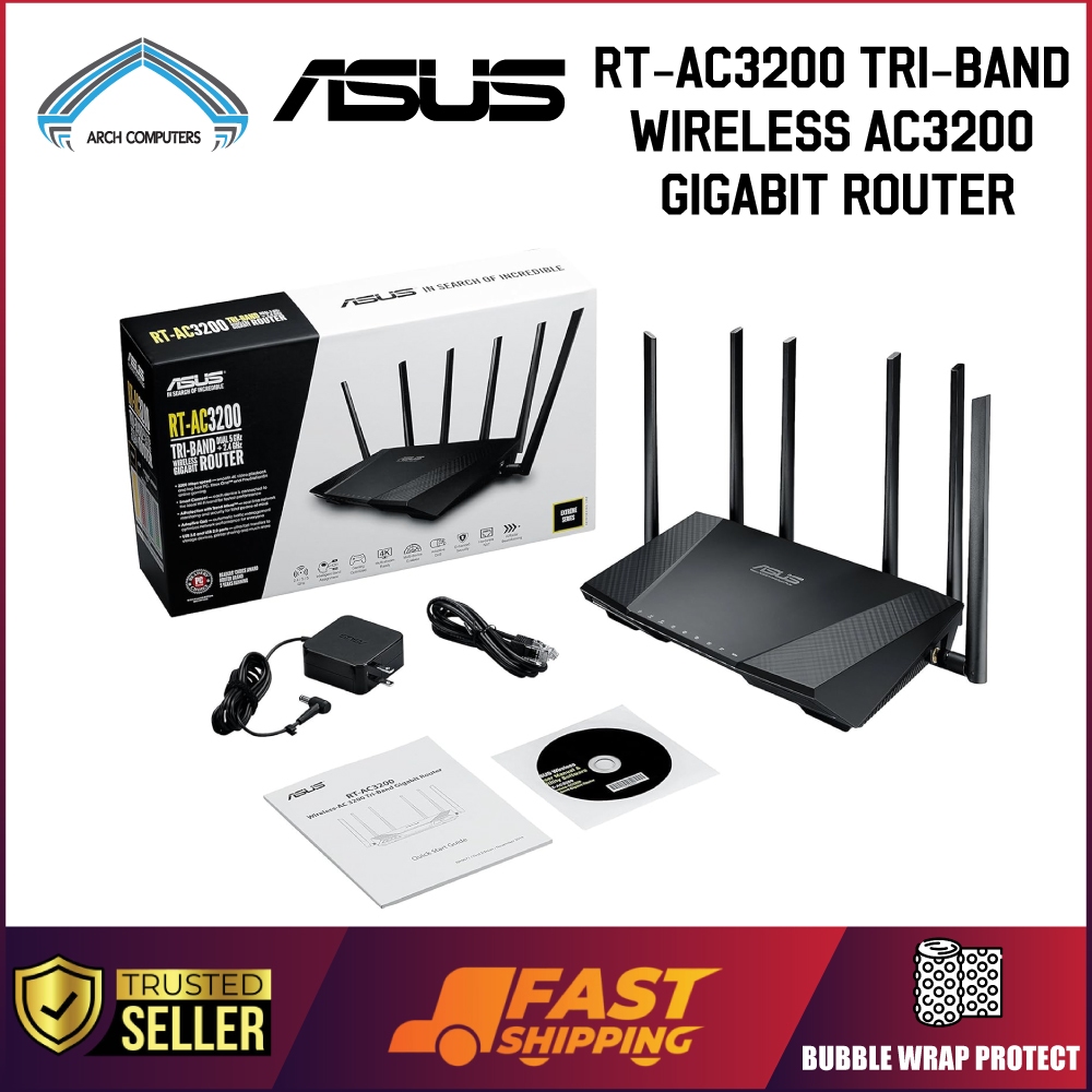[Ready Stock] ASUS RT-AC3200 TRI-BAND WIRELESS AC3200 GIGABIT ROUTER ...