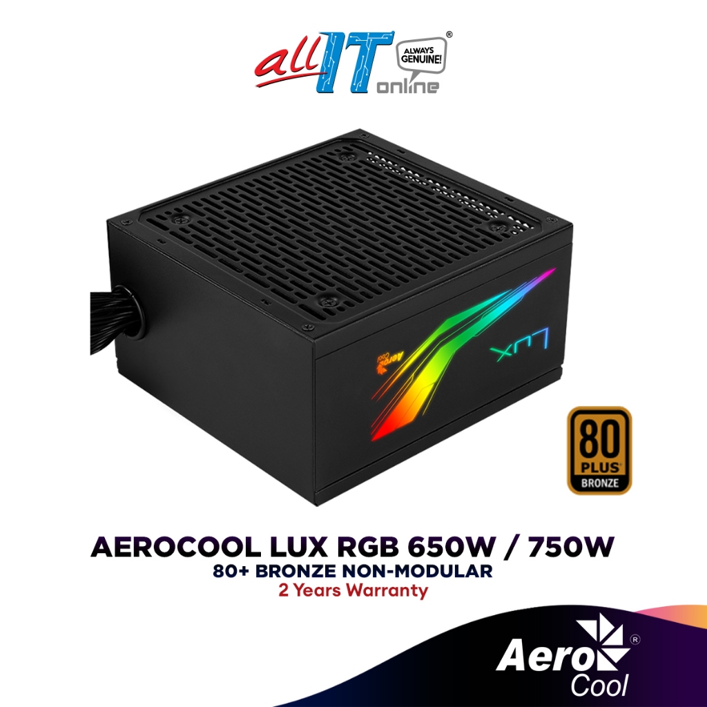 Aerocool LUX RGB 80Plus Bronze Power Supply PSU (650W / 750W ) | 2 ...