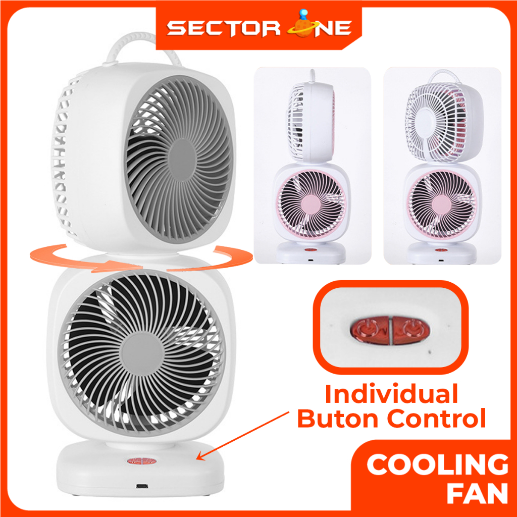 Rechargeable USB Fan 2 Storey 6 Inch Fan Desktop Dual Fan Strong Wind ...