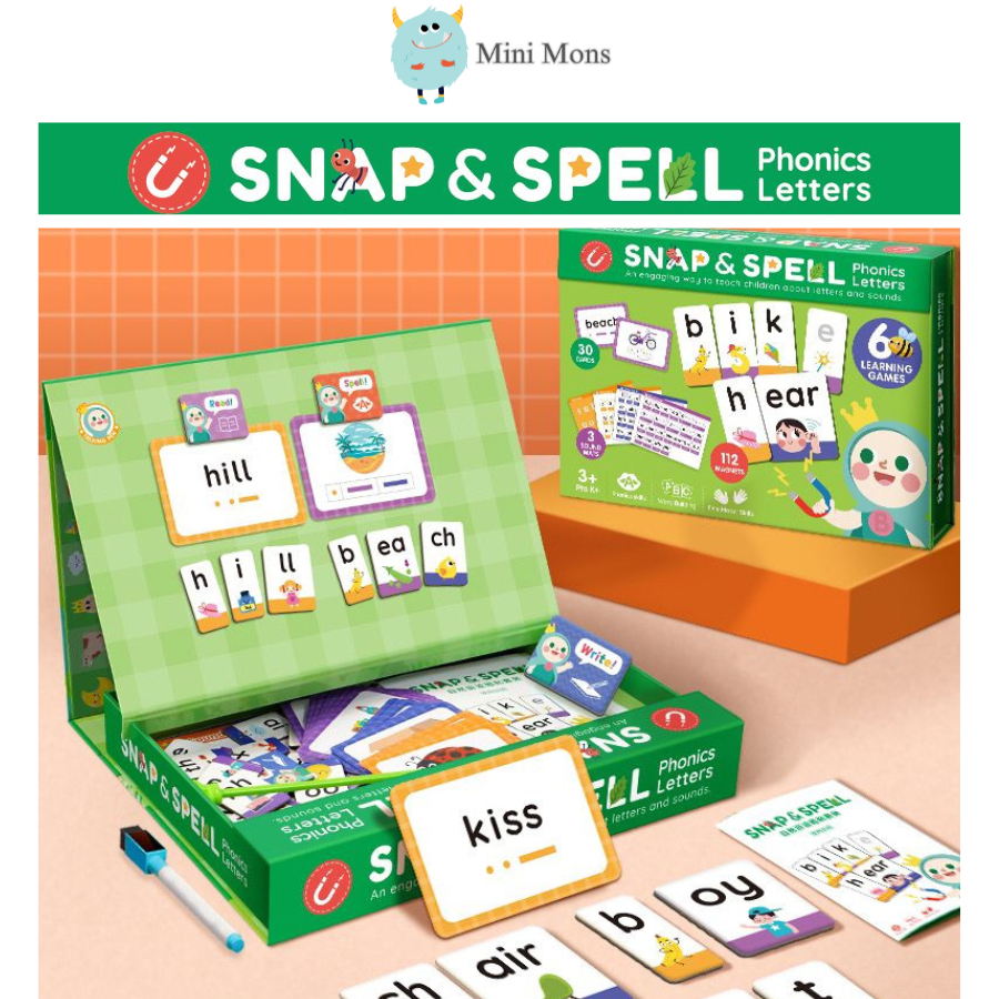 Snap & Spell Phonics Letters Learning Kit Phonics Worksheet Activities ...