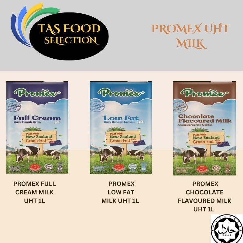 Promex Grass-fed UHT Full Cream/Low Fat/Chocolate Milk (1L) | Shopee ...