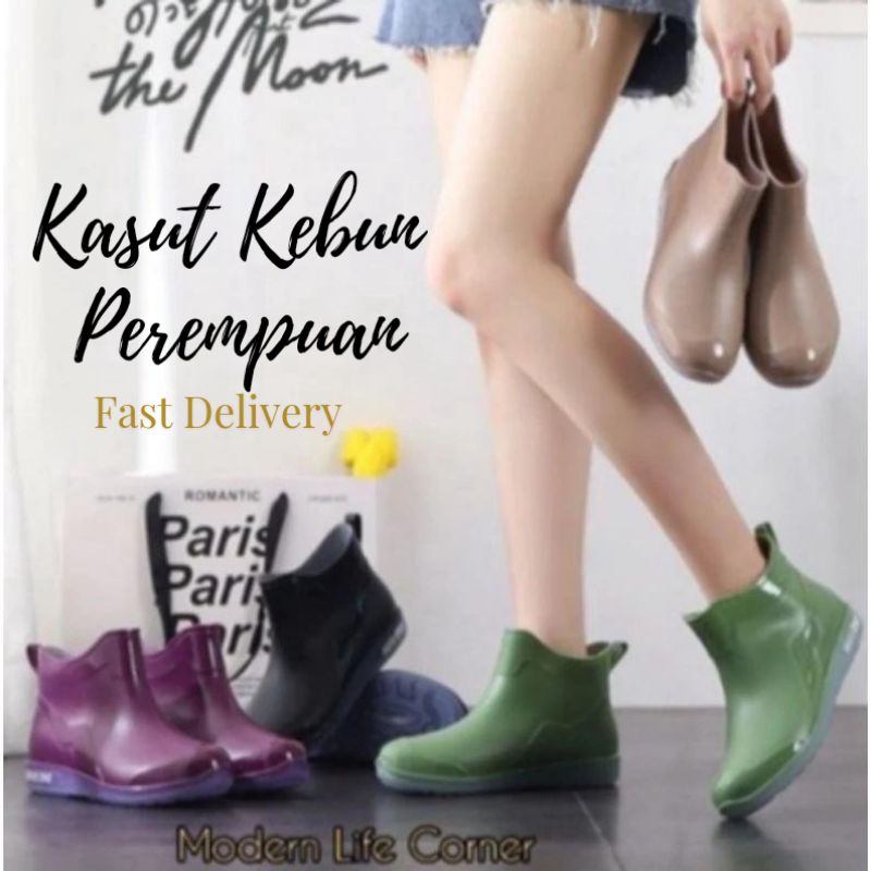 Kasut Sawah/Kebun Perempuan berkualiti tinggi. Ladies Waterproof Rain ...