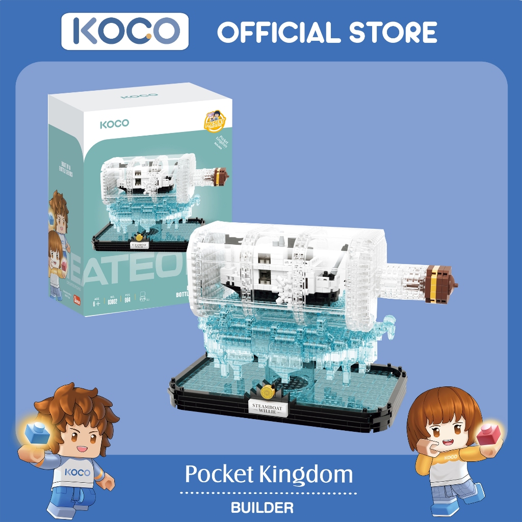 KOCO Drift Bottle White Ship Steamboat Willie 964pcs (KC03002) Micro ...