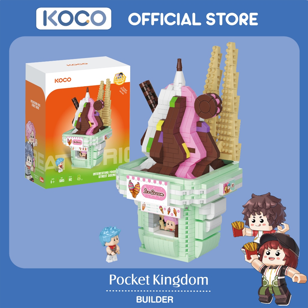 KOCO Food Street Ice cream Shop 942pcs (KC03015) Micro Mini Building ...