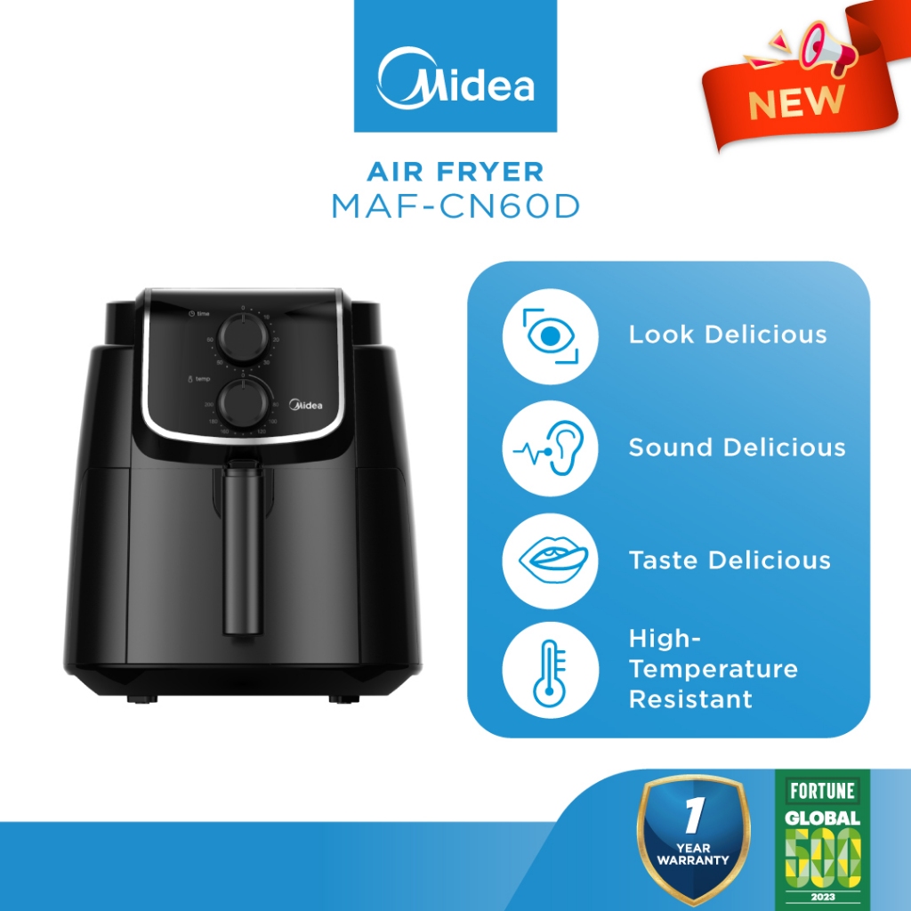 Midea MAF-CN60D 4L Mechanical Control Air Fryer With Non-Stick Inner ...
