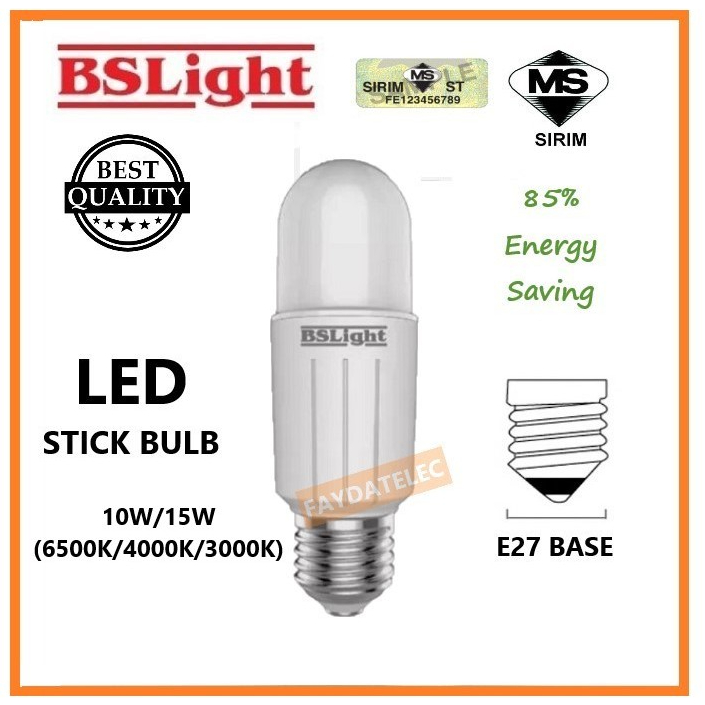 BSL Bslight 10W/15W LED E27/PLC STICK BULB (6500K/4000K/3000K) | Shopee Malaysia