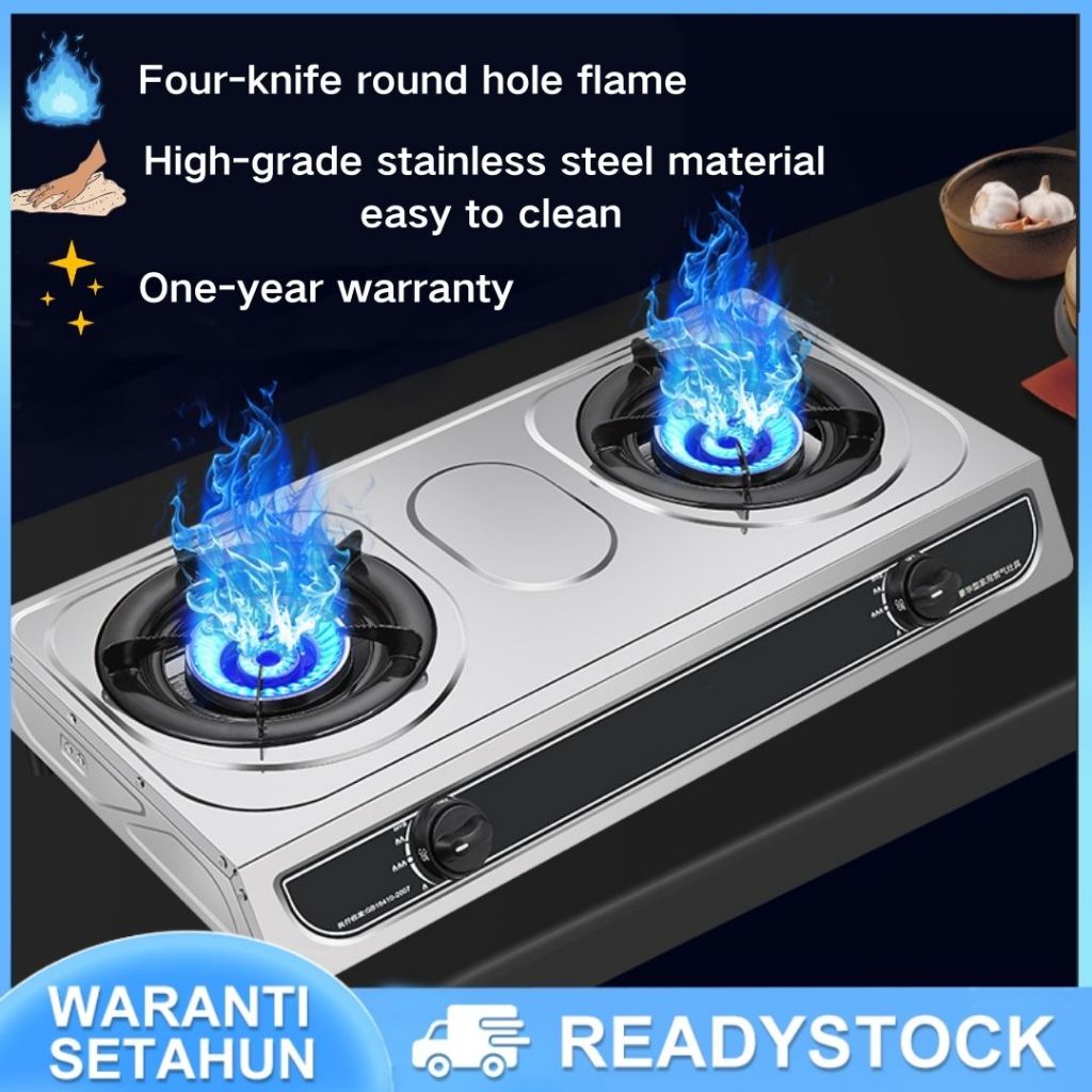 【Ready stockt】dapur gas stee dapur gas murah dua lubang Thickening ...