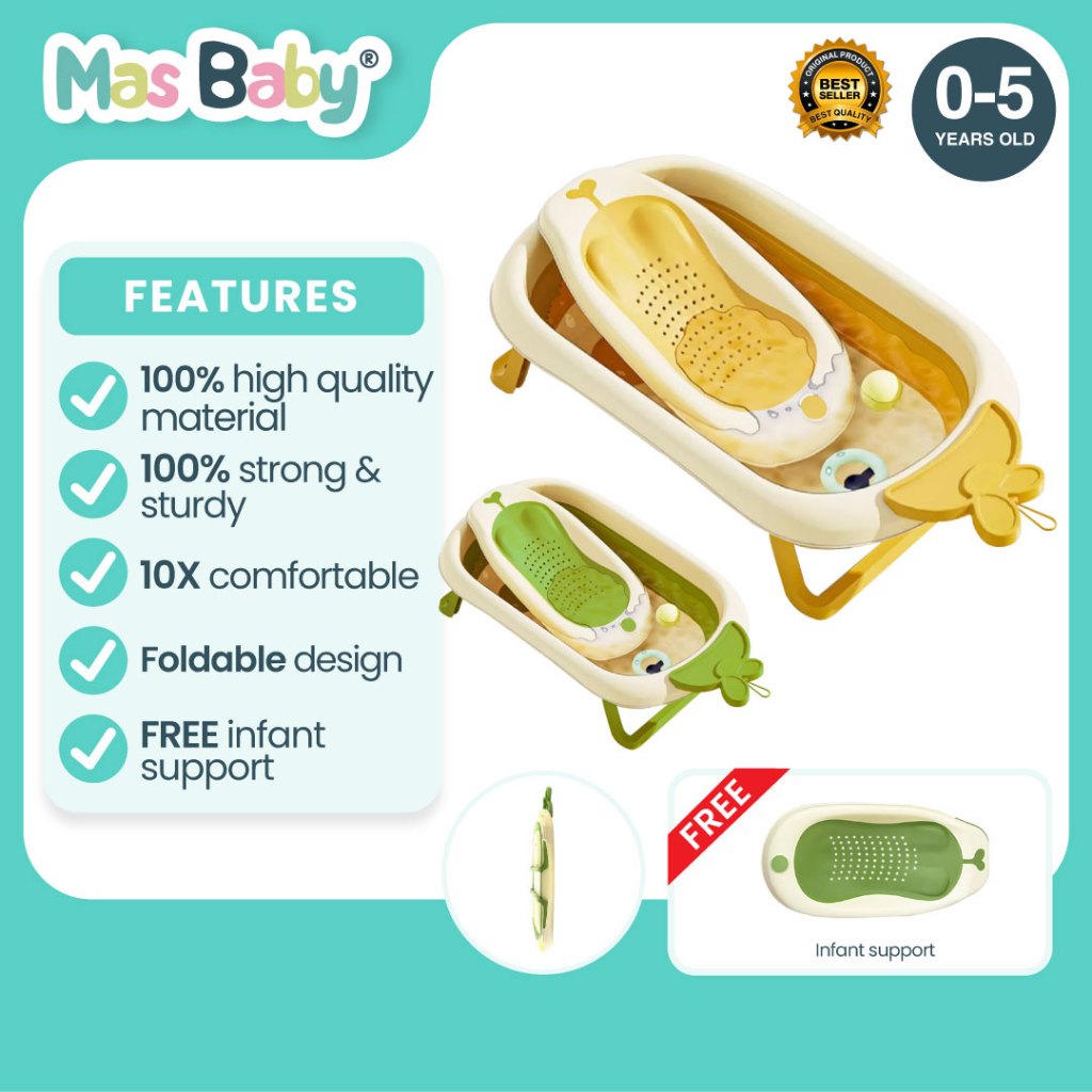 Mas Baby Folding Collapsable Bath Tub Set Shower Besen Tab For Newborn ...
