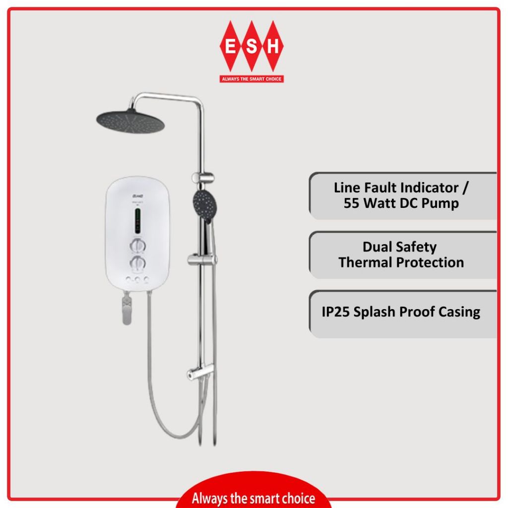Alpha SMART 18i Instant Water Heater with Pump Plus RainShower (White ...