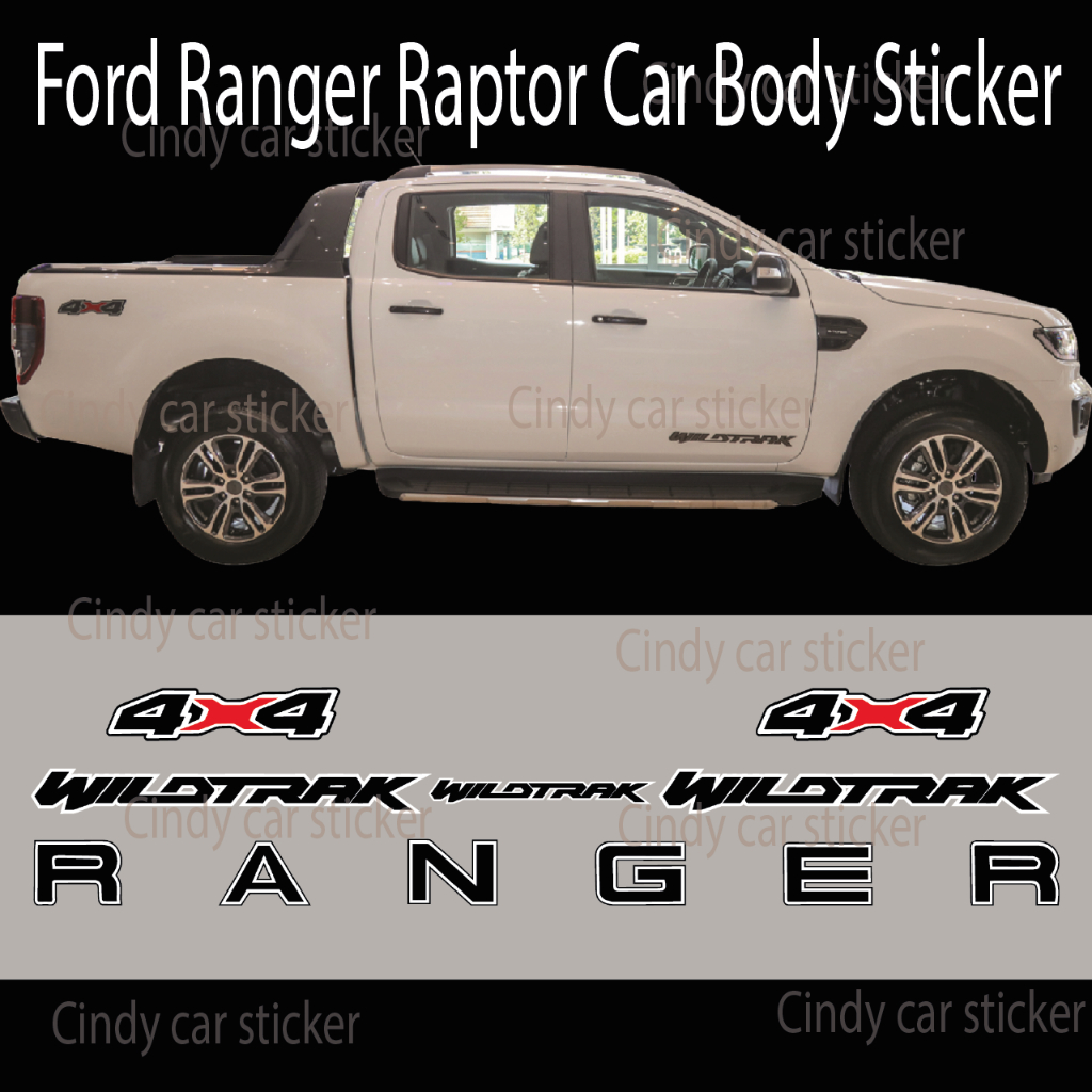 Ford Ranger Raptor Car Body Sticker Set Pelekat Wildtrak 4x4 Black Grey ...