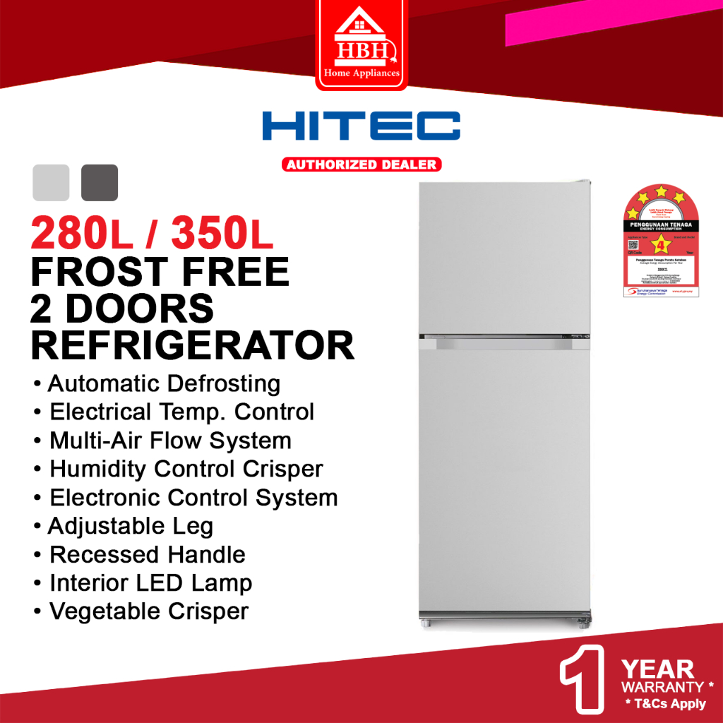 Hitec 280L / 350L Frost Free Multi Air Flow 2 Door Refrigerator Fridge ...