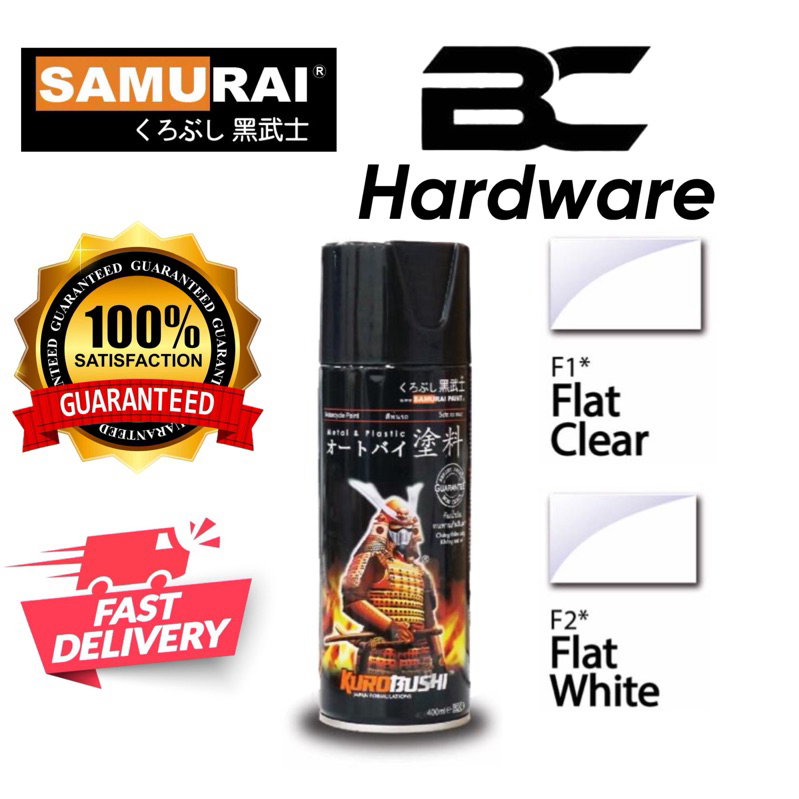 Samurai Spray Paint Flat Colours Flat Clear (F1*) / Flat White (F2 ...