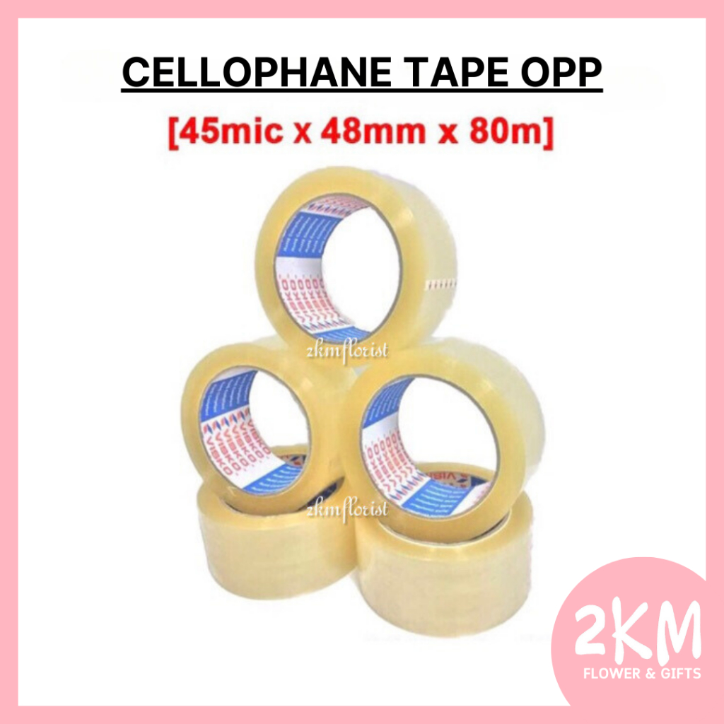 CELLOPHANE TAPE OPP Adhesive Transparent Packaging Tape 45mic x 48mm x ...