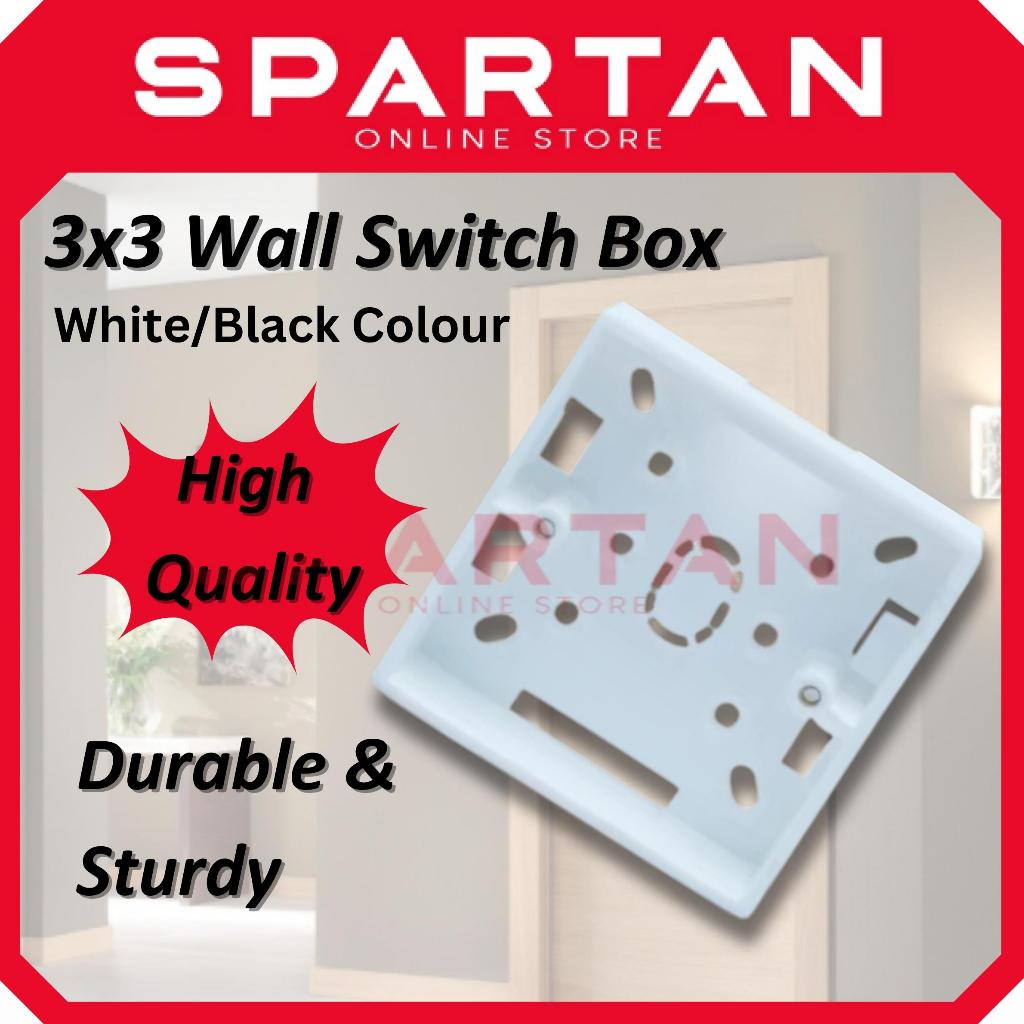 3x3 Switch Box Wall Switch (White/Black) Wall Switch Bottom Socket PVC ...