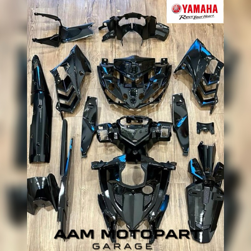 YAMAHA Y15ZR V1 V2 INNER COMPLETE SET HITAM KILAT / GLOSSY BLACK INNER ...