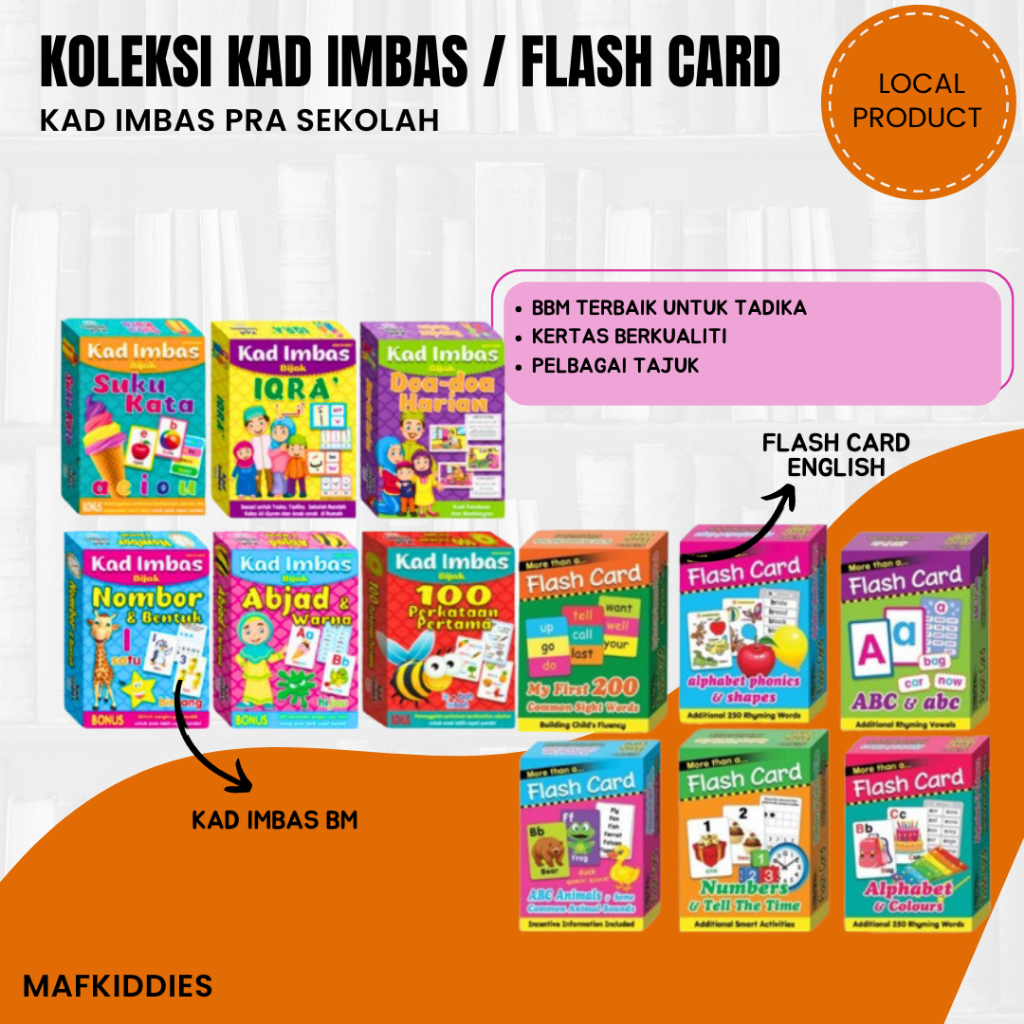 MIND TO MIND KAD IMBAS BIJAK EARLY LEARNING FLASH CARD ABC ABJAD NOMBOR 123 WARNA BENTUK SUKU ...