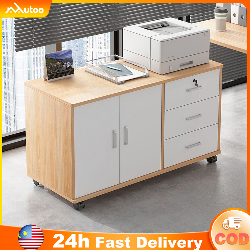 Mutoo Office Cabinet Mobile Pedestal File Cabinet With Wheels Storage ...