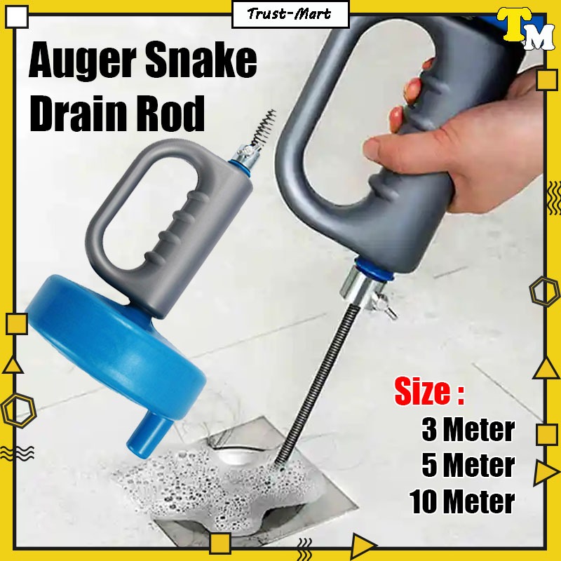 Drain Unblocker Flexible Rod 3/5/10M Auger Snake Rod Drain Unclogged ...