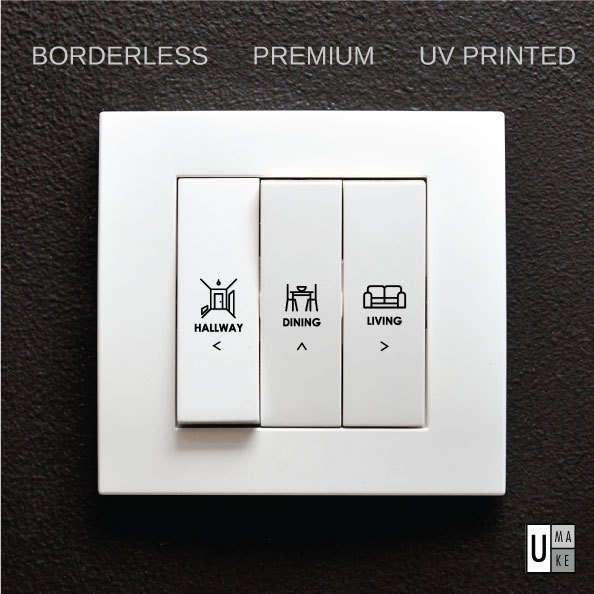 Borderless UV Switch Label Stickers | Decal | Waterproof | Black Switch ...