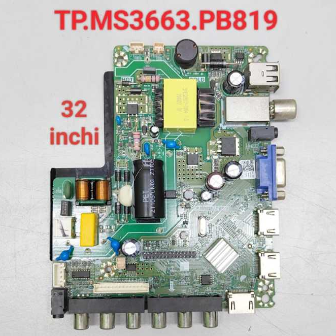 TP.MS3663.PB819 MAIN BOARD 32"ISONIC/PENSONIC/TELEFUKEN/HITEC/XMA/MAG/SAMVIEW/V-TRAC cb ...