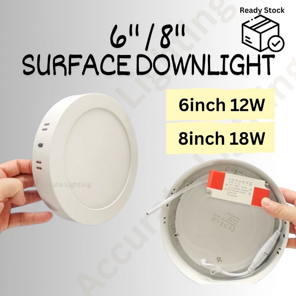 LED Ceiling Surface Downlight 6inch & 8 inch (12WATT & 18WATT) 4000K ...