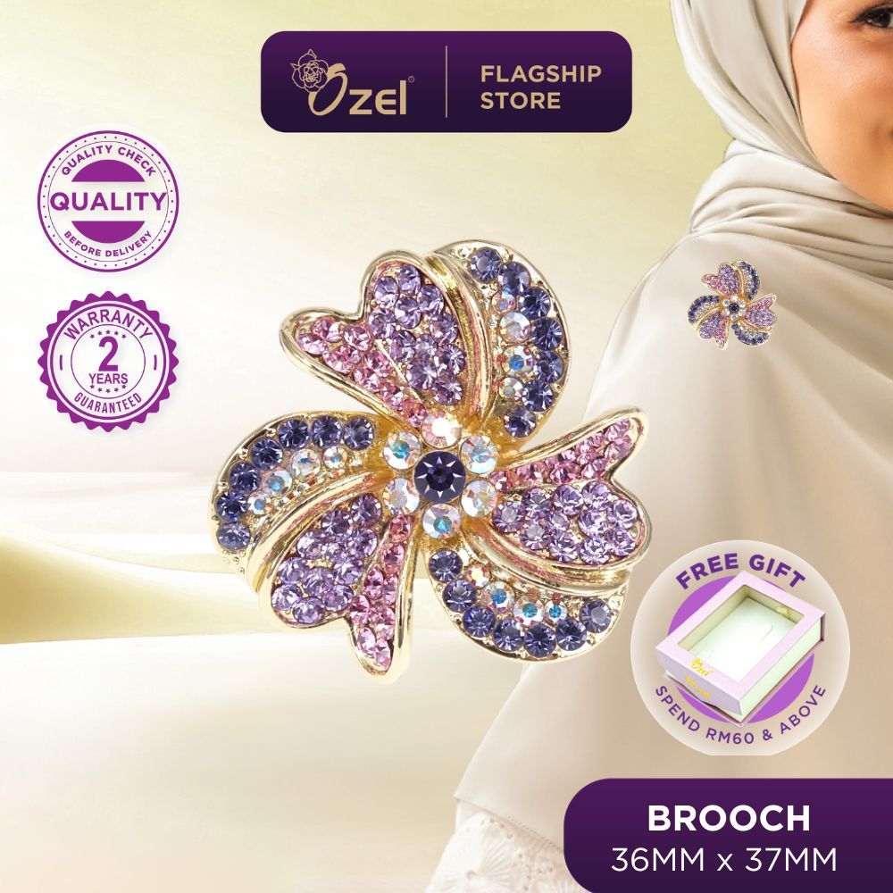 Ozel Brooch Flower Brooch B272 Kerongsang & Pin Tudung, Hijab, Songkok ...