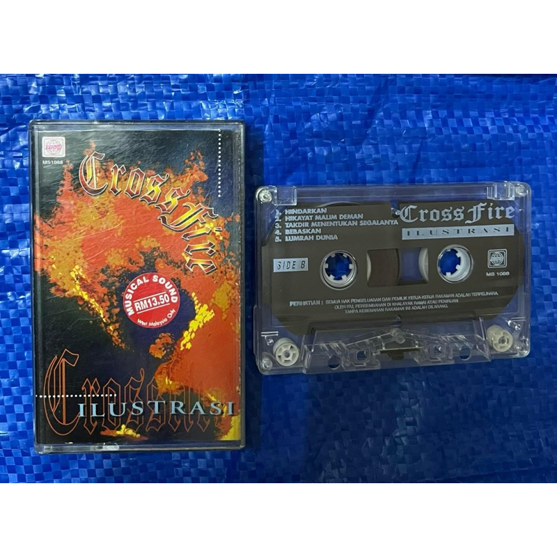 Kaset Crossfire - Ilustrasi rock heavy metal melayu original 90an ...