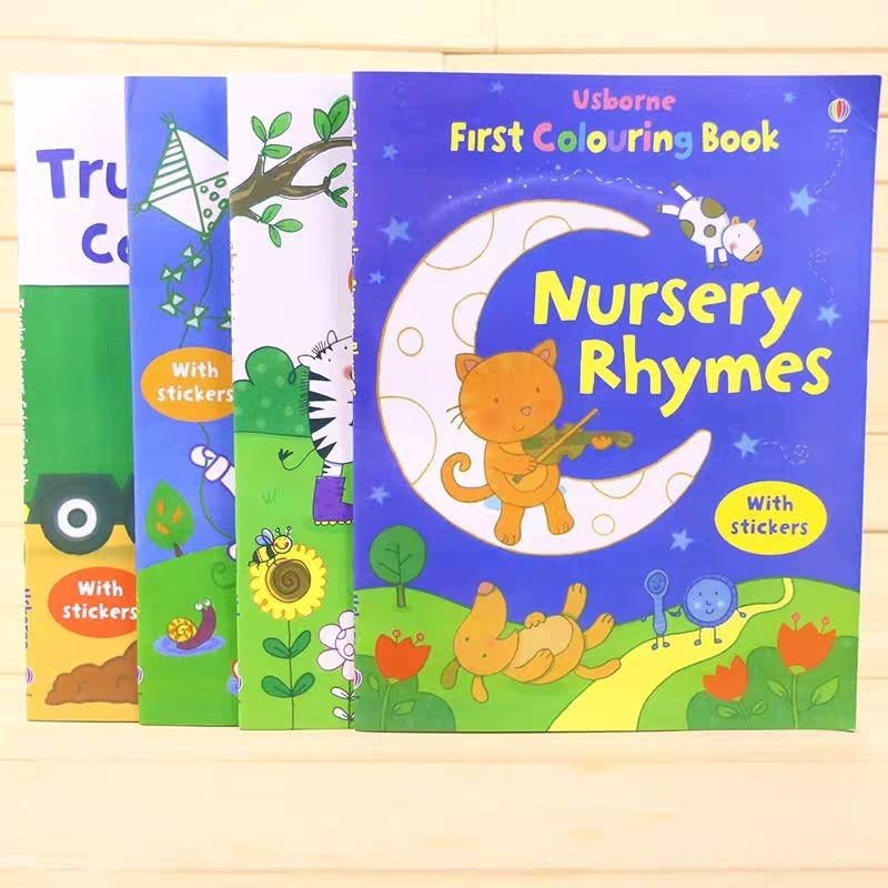 Usborne colouring book with stickers early childhood workbook |Usborne ...