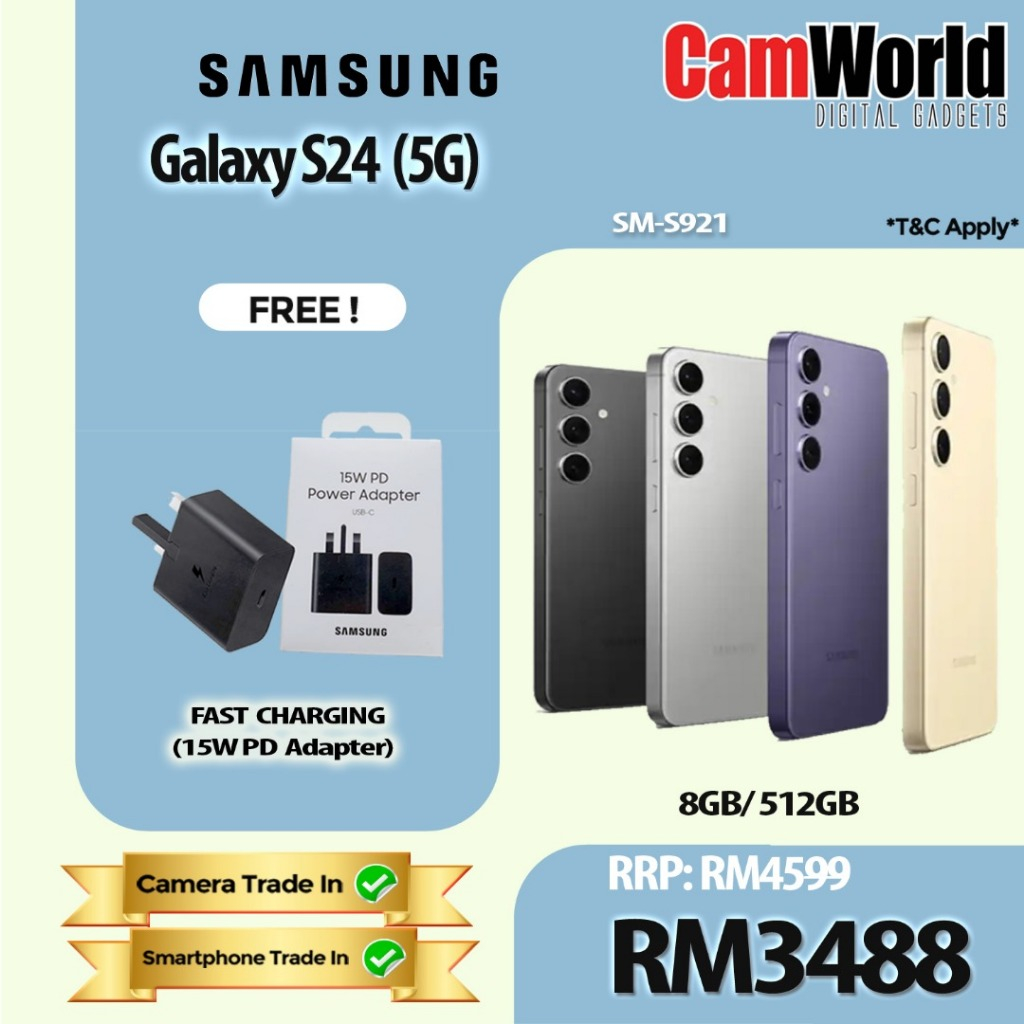 Samsung Galaxy S24 5G (SM-S921) (8GB/512GB) With 15W | Shopee Malaysia