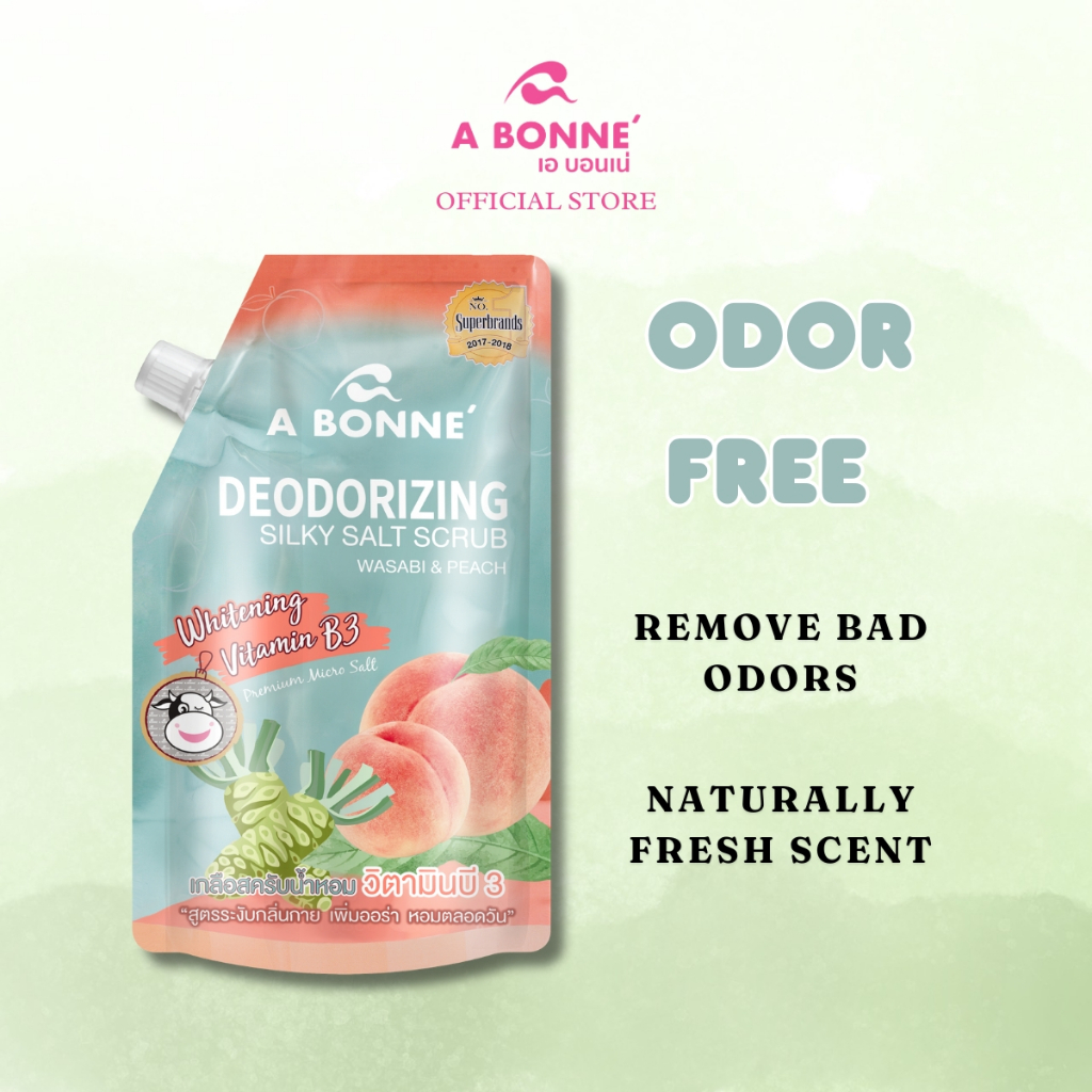 A Bonne Wasabi & Peach Deodorizing Silky Salt Scrub Remove Bad Body ...