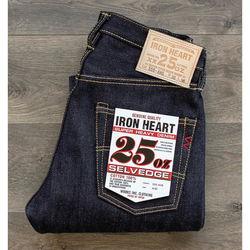 Iron Heart jeans IH-555-XHS 25oz Indigo Selvedge Jeans / Raw Denim slim ...