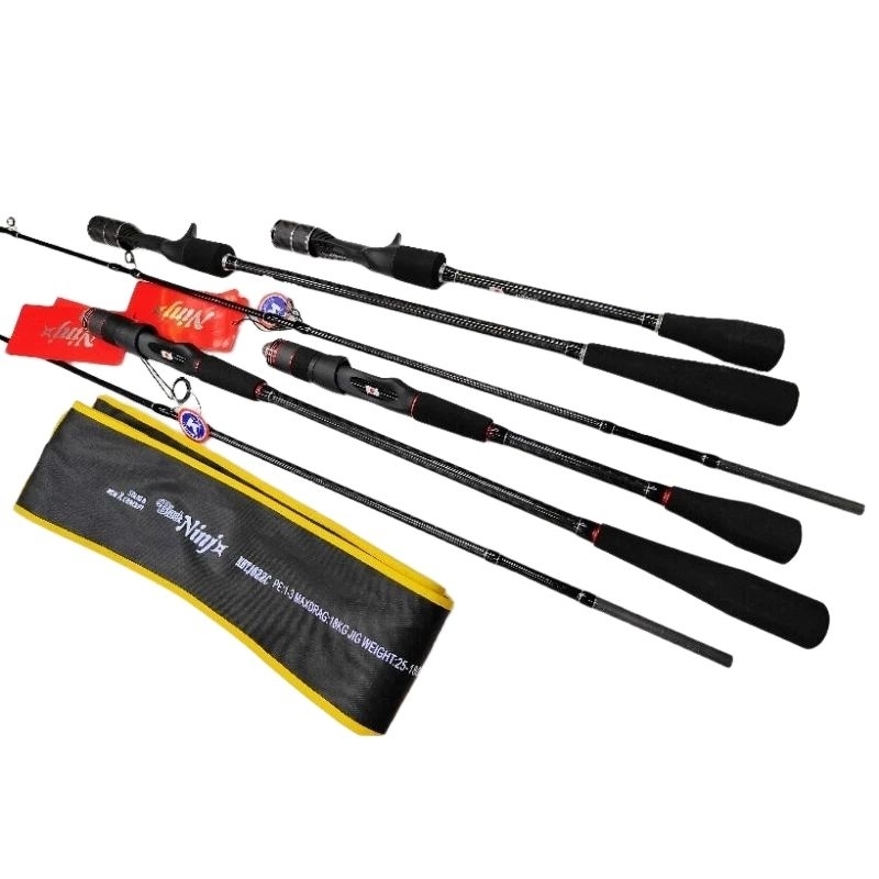 PROGA NINJA JIGGING ROD (BLACK & RED MODEL 2024) | Shopee Malaysia