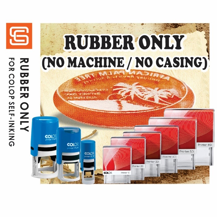 CUSTOM MADE RUBBER ONLY FOR COLOP PRINTER LINE & ROUND STAMP ...