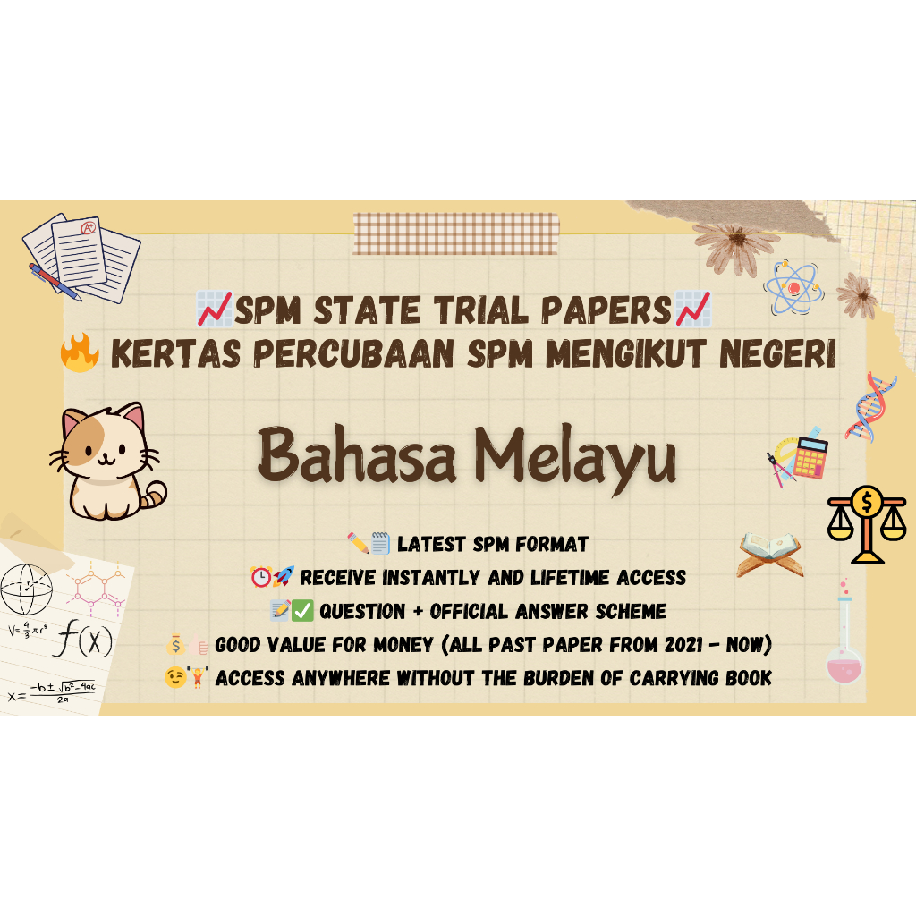 🔥Updated 2024🔥 SPM Bahasa Melayu State E-Trial Percubaan Papers in PDF ...