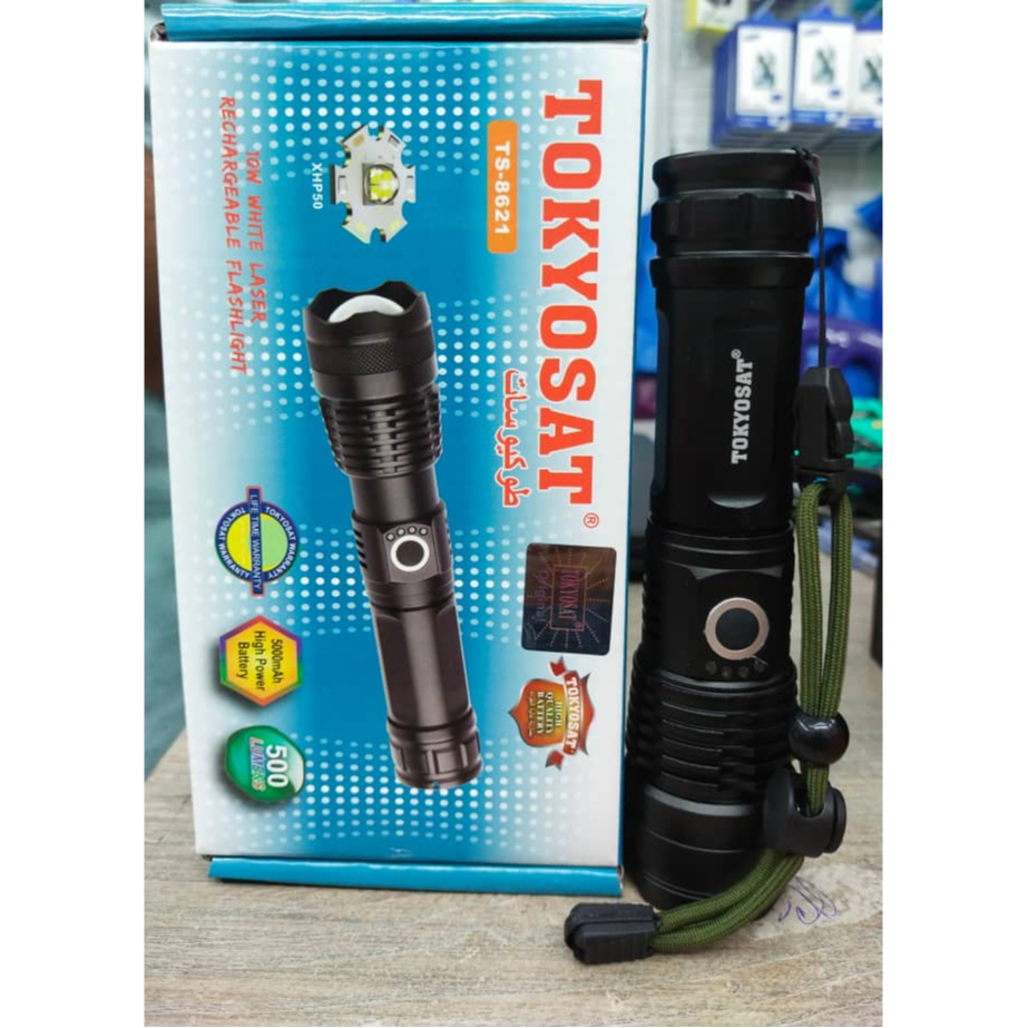 TOKYOSAT Long Range LED Flashlight Waterproof Zoom Fishing Tactical ...