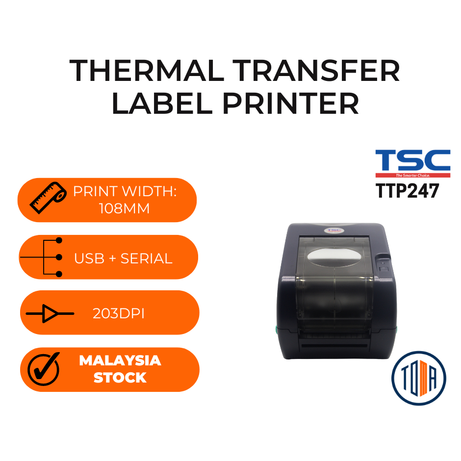 TSC TTP 247 Barcode Printer Thermal Label Printer | Shopee Malaysia
