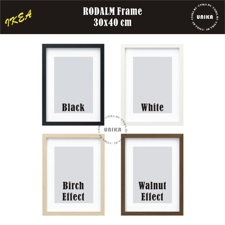 I~KEA - RODALM Frame Birch / Black 30x40 cm | Shopee Malaysia