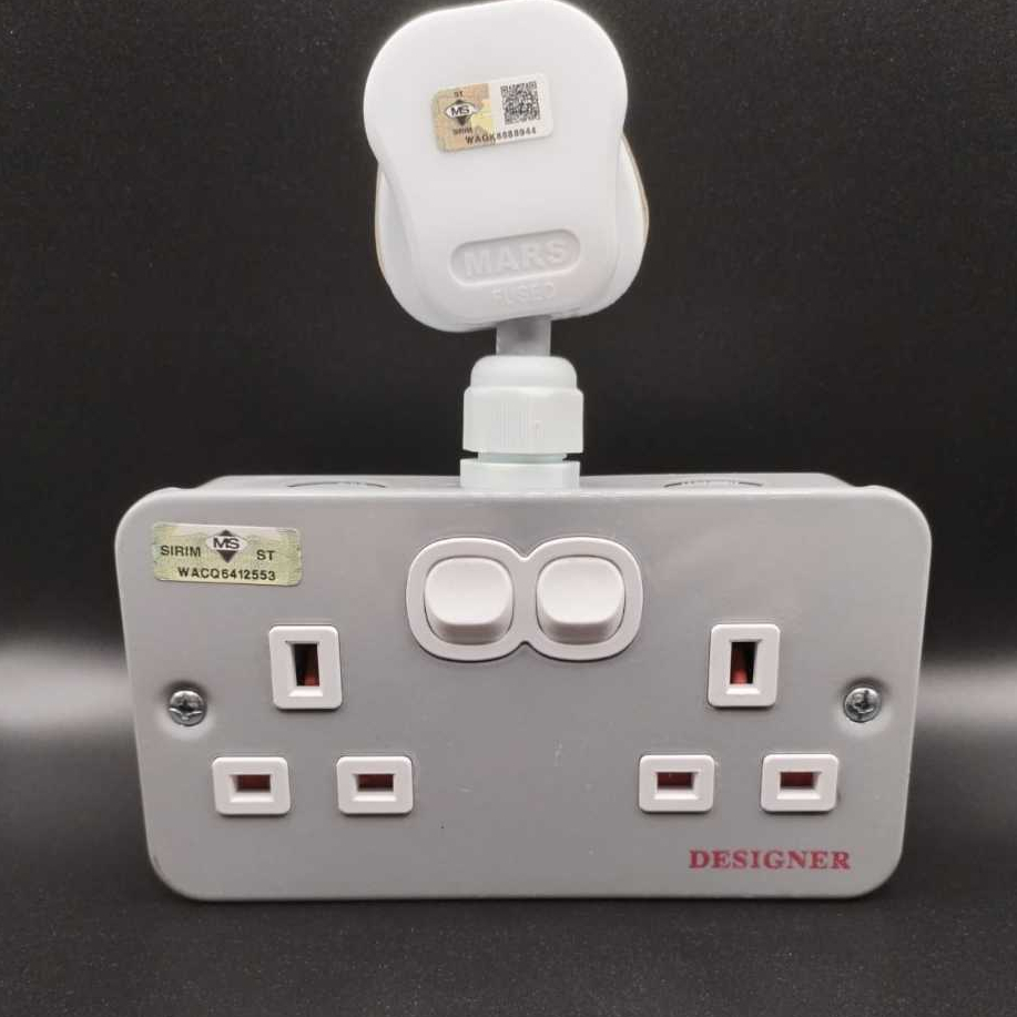 HEAVY DUTY T-ADAPTOR EXTENSION SOCKET ADAPTOR METAL CLAD //DOUBLE (SIAP ...