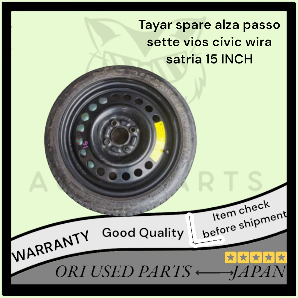 Tayar spare alza passo sette vios civic wira satria 15 INCH | Shopee ...
