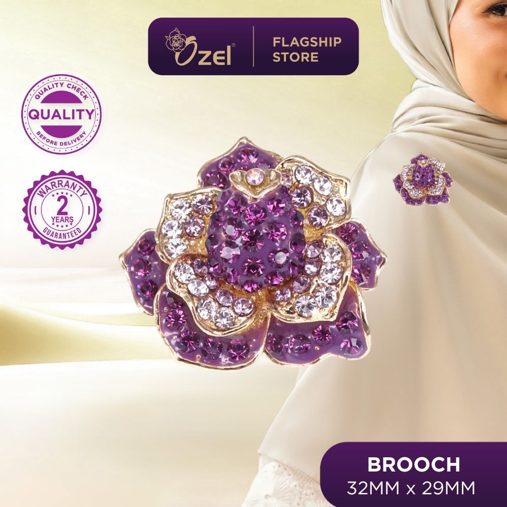 Ozel Flower Brooch B326 Kerongsang Tudung Pin Tudung, Hijab, Songkok ...