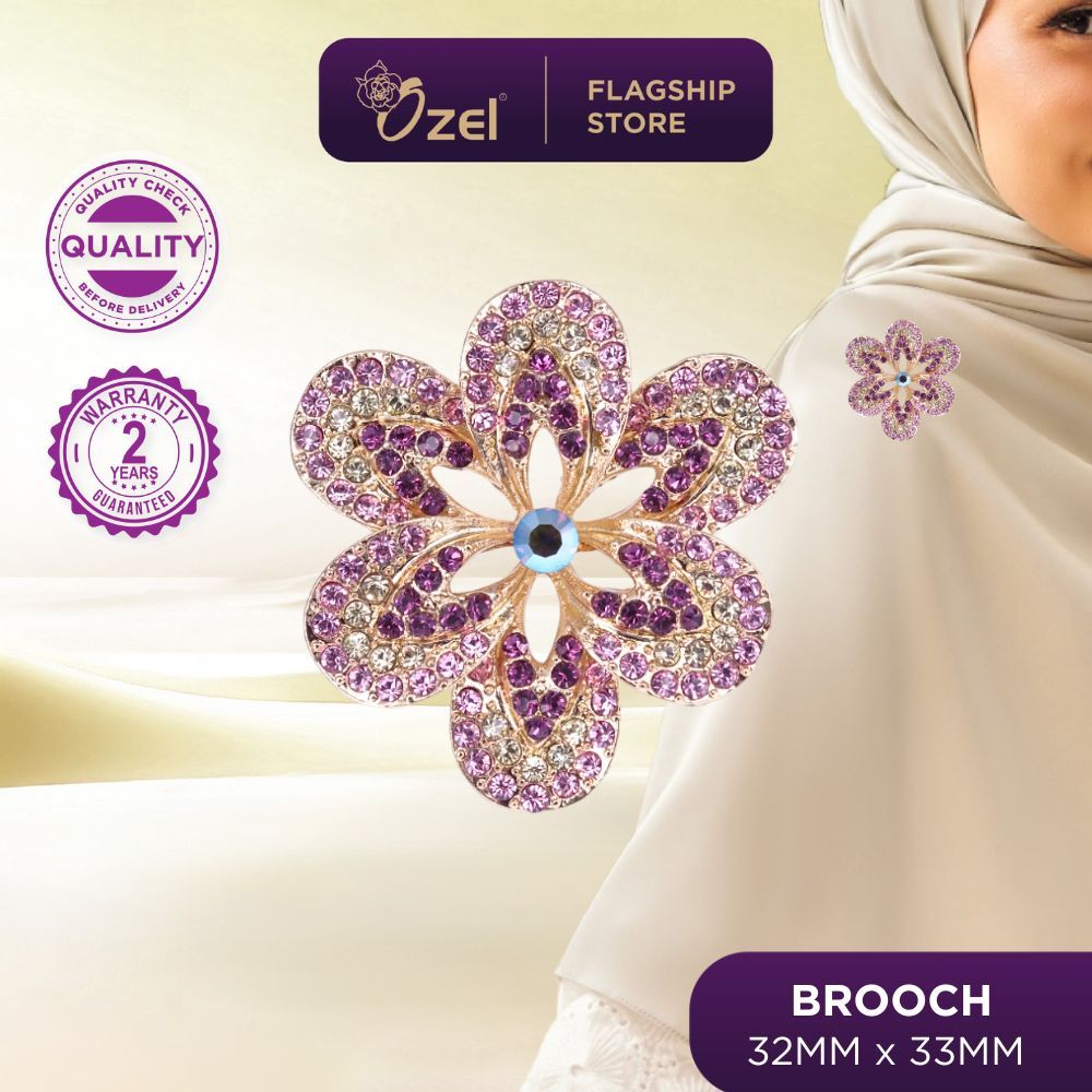 Ozel Flower Brooch B304 | Kerongsang & Pin Tudung, Hijab, Baju Kurung ...